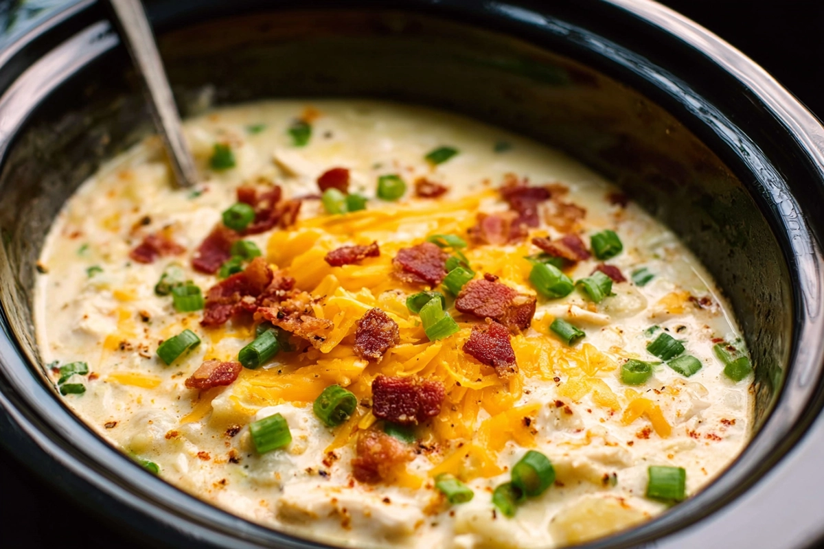 crock pot crack potato soup - Yumtastic Recipes