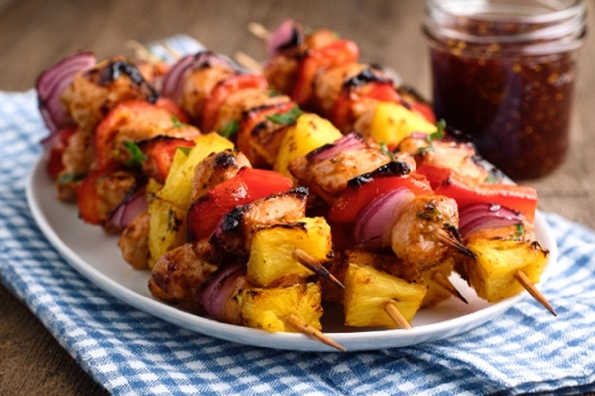 Sizzling Summer Delight: BBQ Chicken Skewers with Pineapple Punch ...