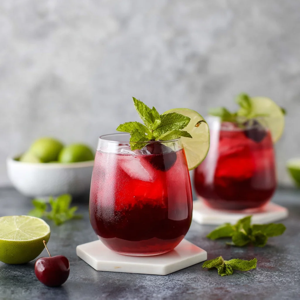 Sparkling Cherry Lime Mocktail Amazing Easy 5-Minute Drink